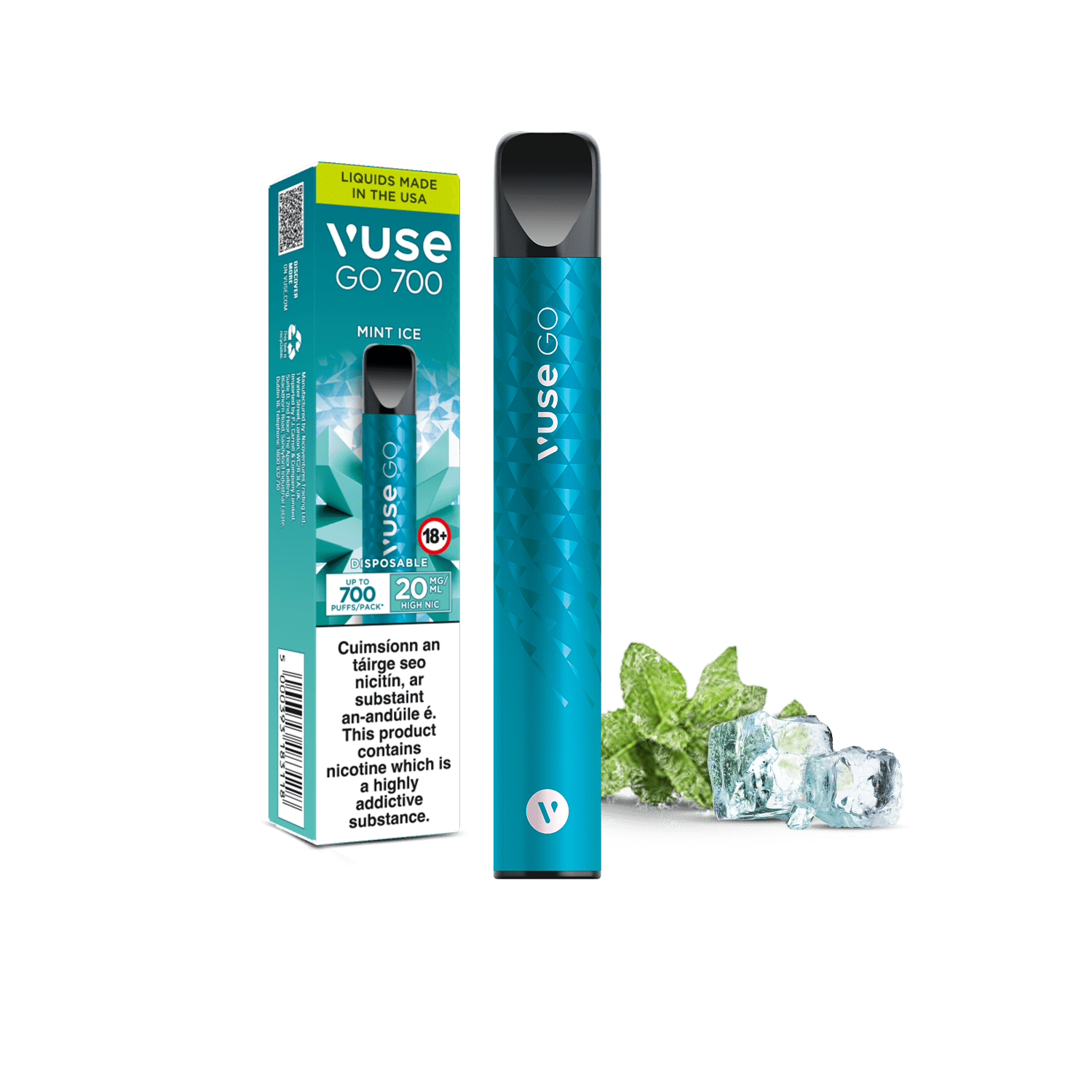 Vuse Go 700 Mint Ice | Disposable Vape | Vuse IE